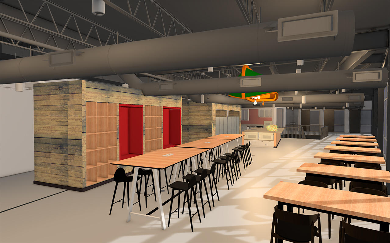 Manufacturing addition and renovation reflects nature